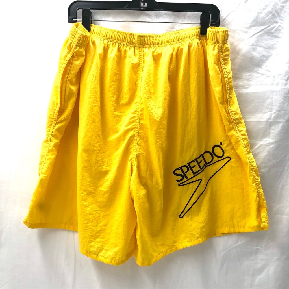 Vintage Yellow Speedo Swimsuit 90s Swim Trunks Xxl - Gem